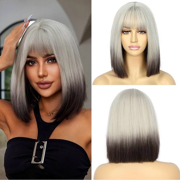 Hair | Stylish Synthetic Ombre Gray Wig For Women | Poshmark